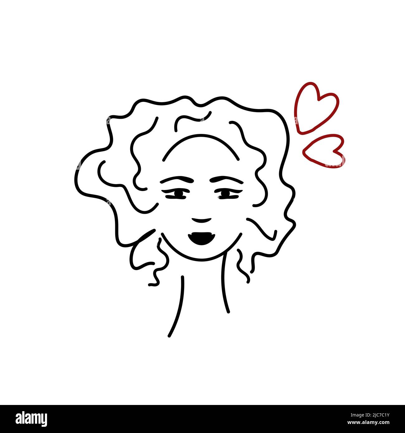 Woman face with hearts vector illustration Stock Vector Image & Art - Alamy