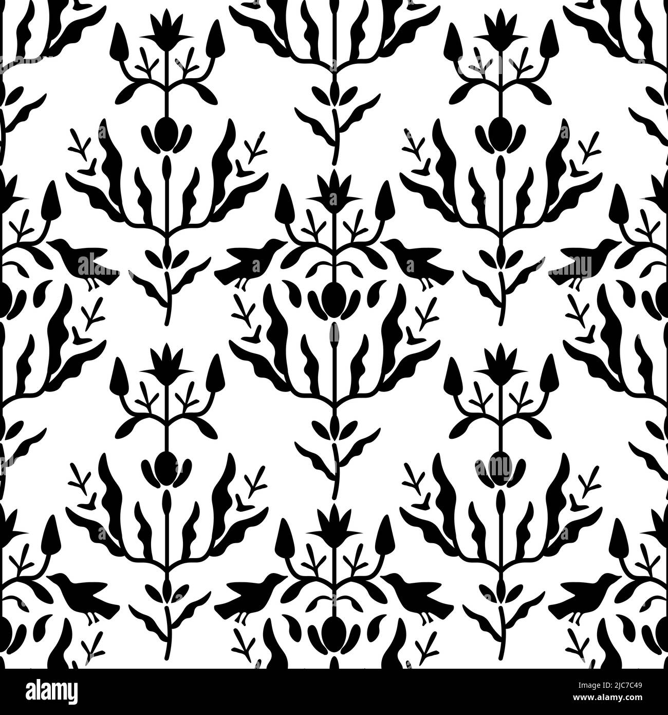 Seamless decorative black and white pattern Stock Vector Image & Art ...