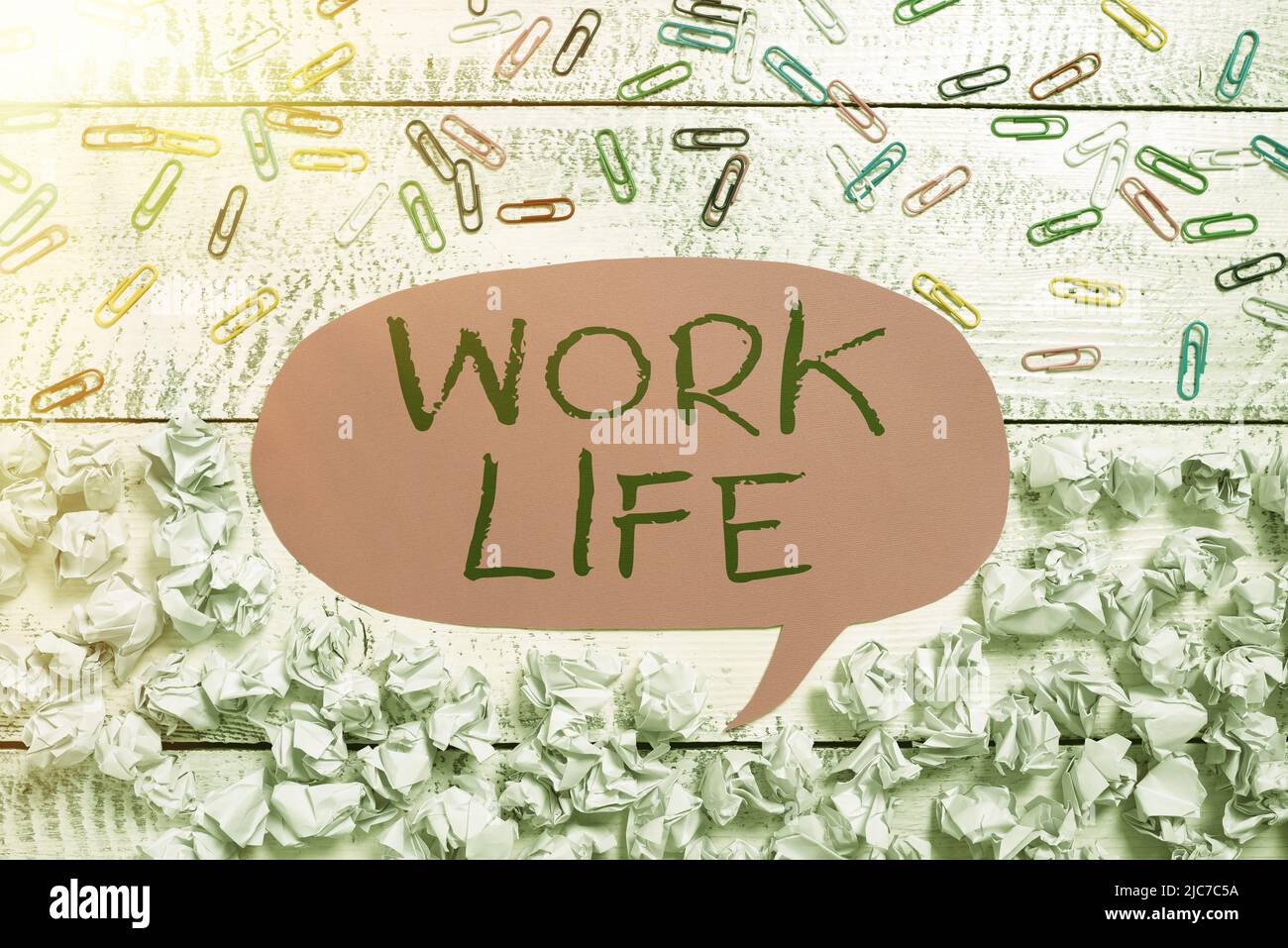 Hand writing sign Work Life. Word for An everyday task to ern money to ...