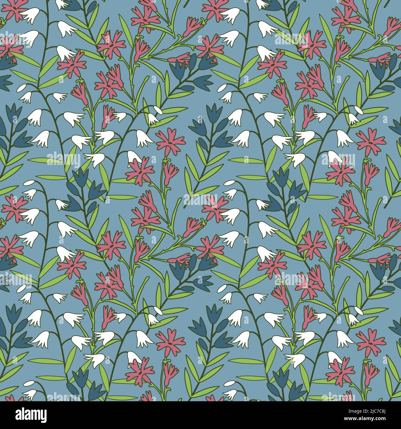 Carnation flowers pattern Stock Vector Images - Alamy