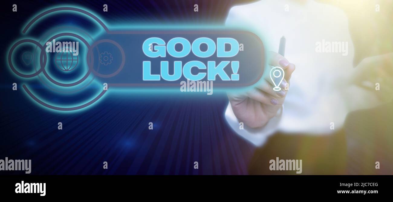 Writing displaying text Good Luck. Business approach A positive fortune ...