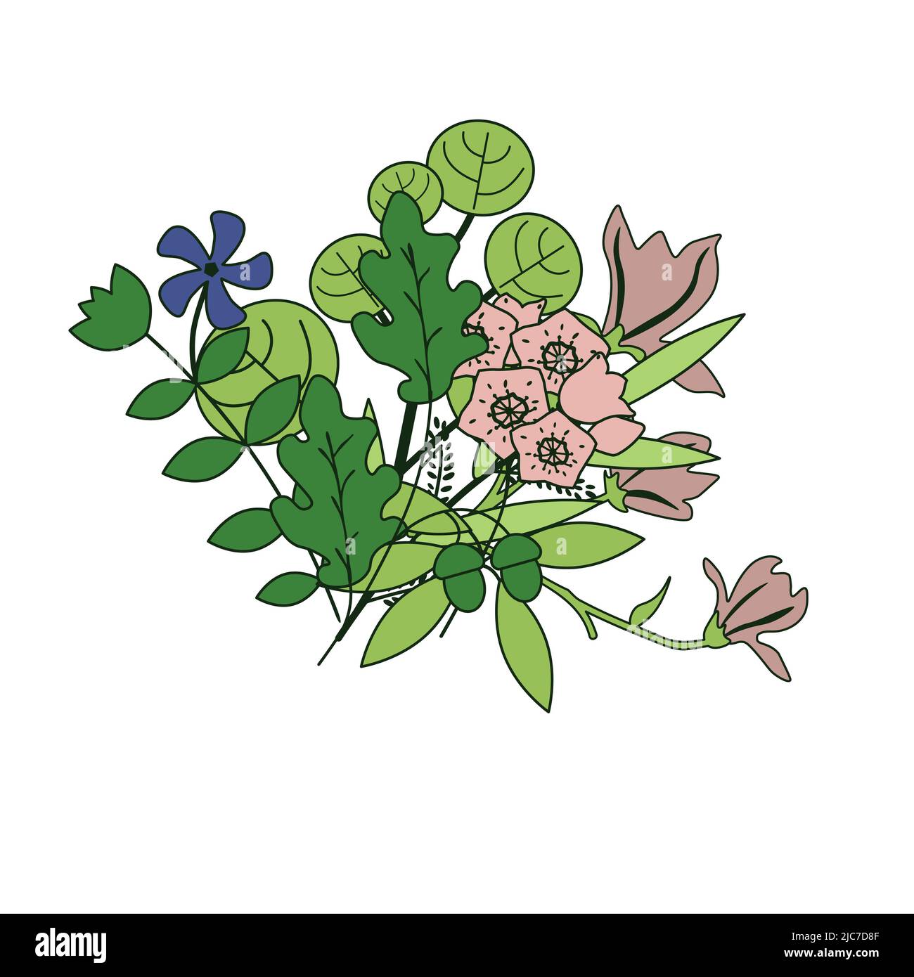 Isolated vector decorative floral bunch Stock Vector Image & Art - Alamy