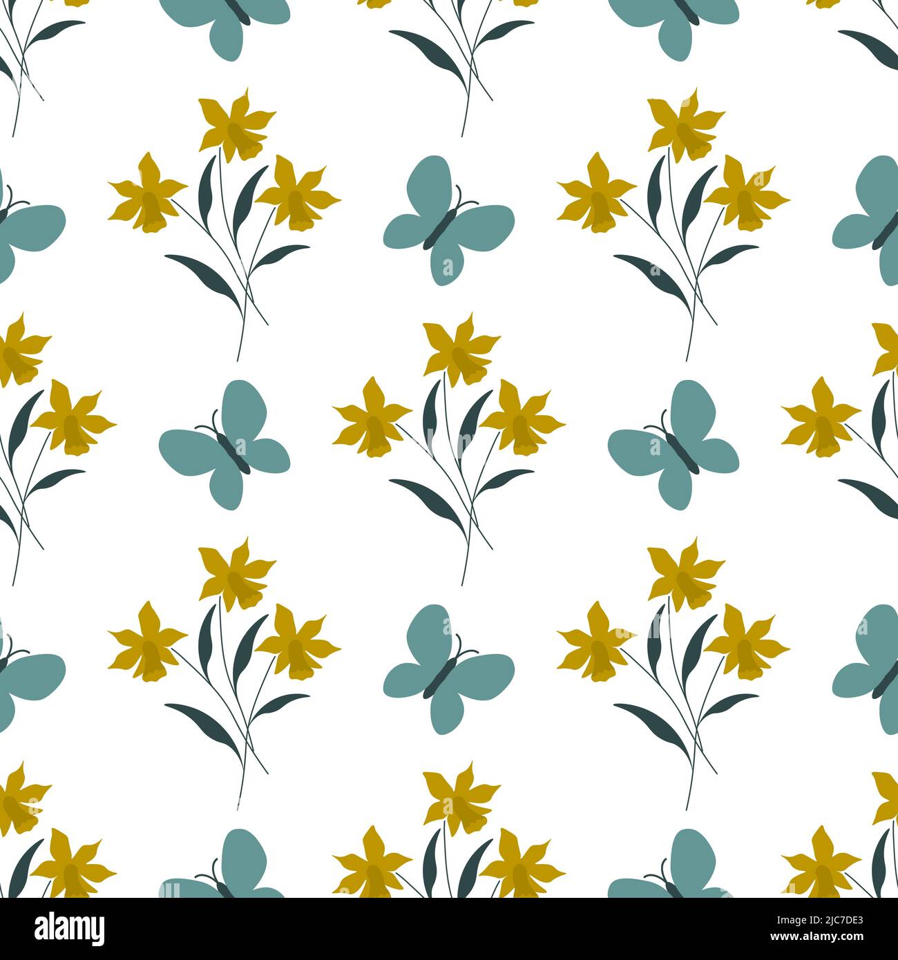 Seamless butterflies and flowers pattern Stock Vector Image & Art - Alamy