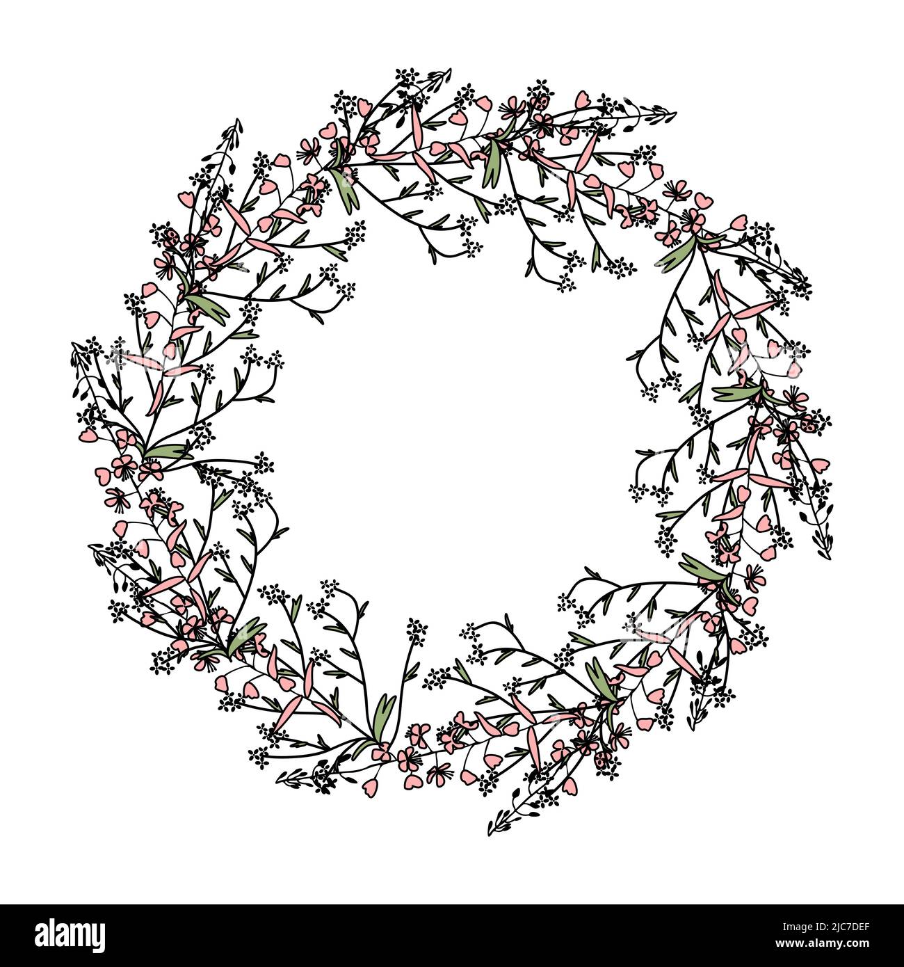 Decorative simple vector floral frame Stock Vector Image & Art - Alamy