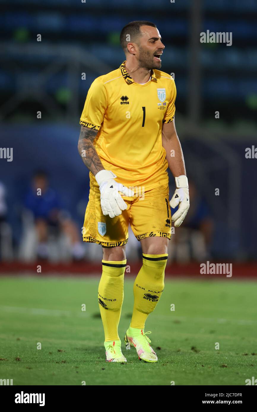 Serravalle, Italy, 9th June 2022. Aldo Simoncini of San Marino reacts ...