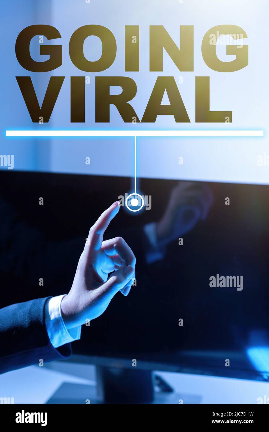 Conceptual caption Going Viral. Internet Concept image video or link that spreads rapidly ...
