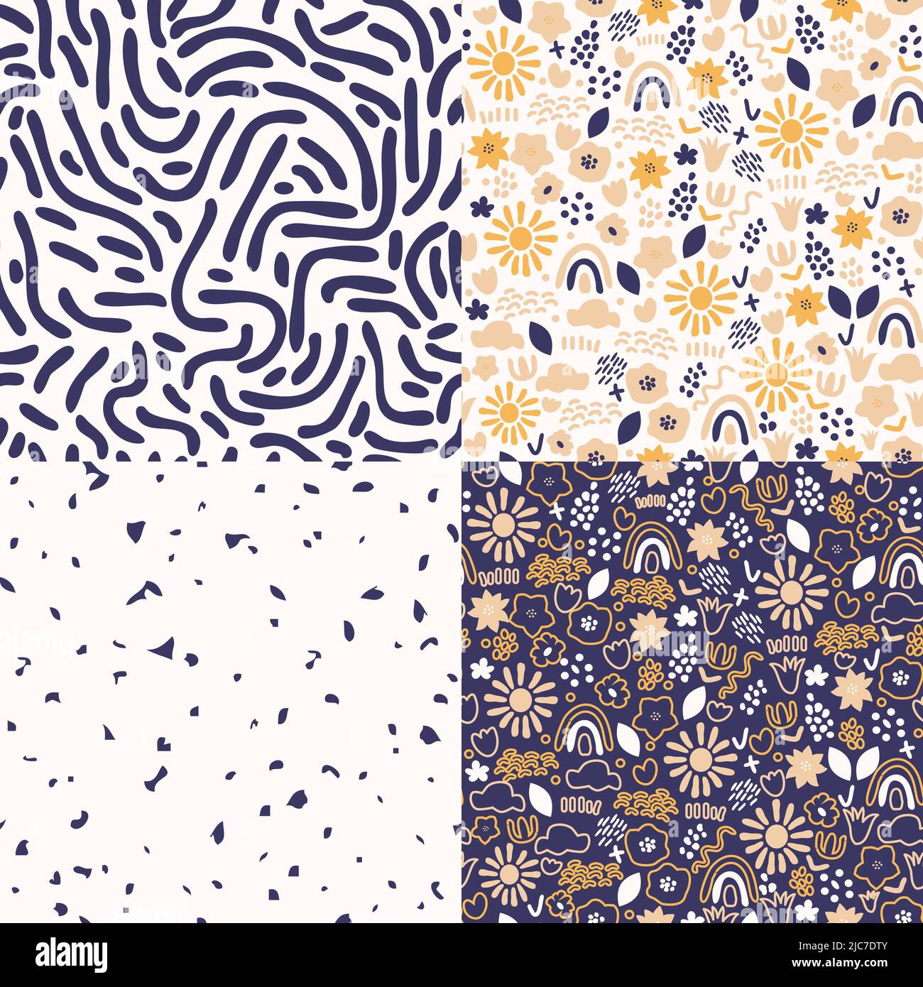Seamless decorative vector patterns set Stock Vector Image & Art - Alamy