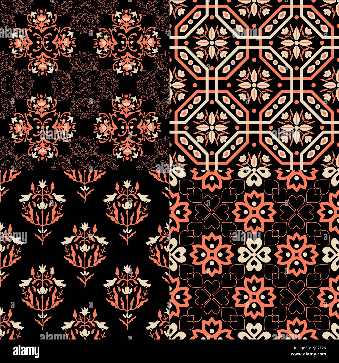 Seamless decorative vector patterns set Stock Vector Image & Art - Alamy