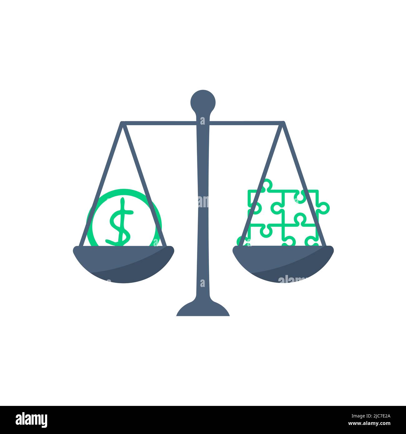 Weight with coin and puzzle vector illustration Stock Vector Image ...