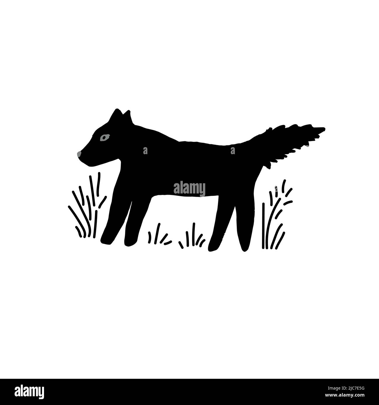 Black dog illustration Cut Out Stock Images & Pictures - Alamy