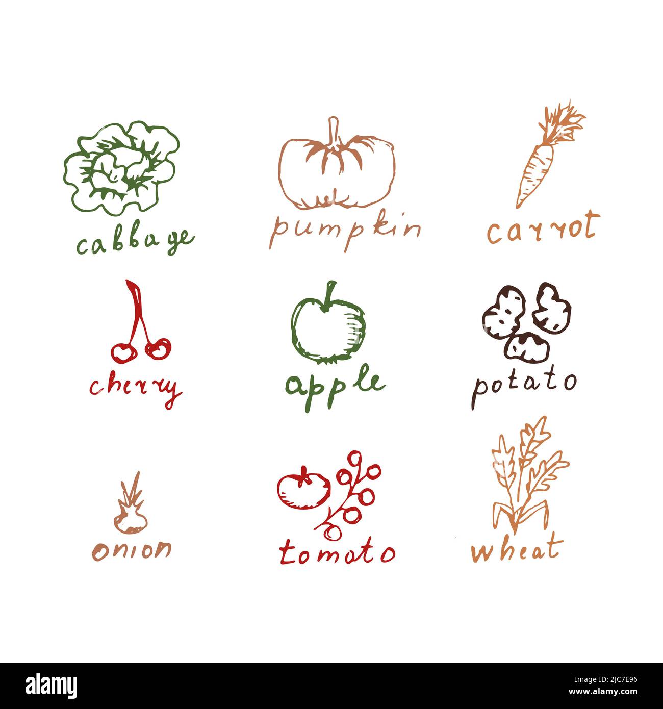 Isolated food elements vector set Stock Vector Image & Art - Alamy