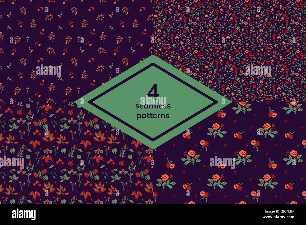 Seamless decorative vector patterns set Stock Vector Image & Art - Alamy