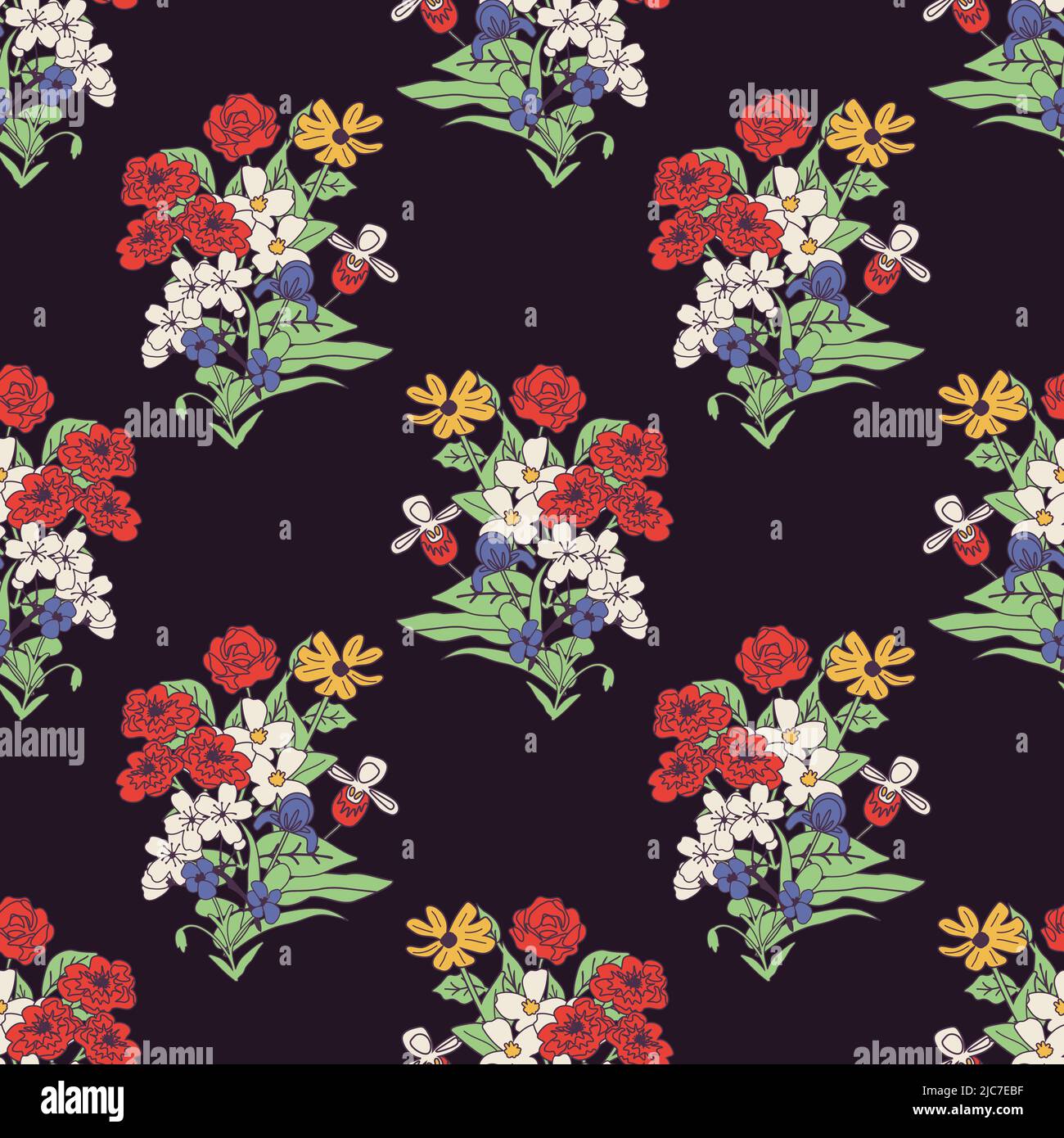 Seamless floral decorative vector pattern Stock Vector Image & Art - Alamy