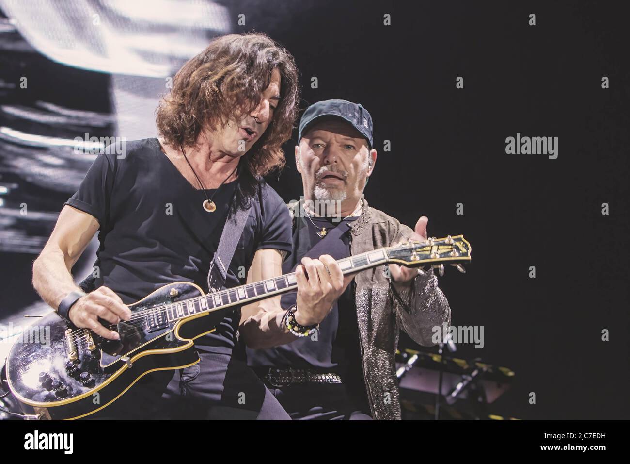 Stef Burns (Stephan Birnbaum) performs on stage during Vasco Rossi's ...