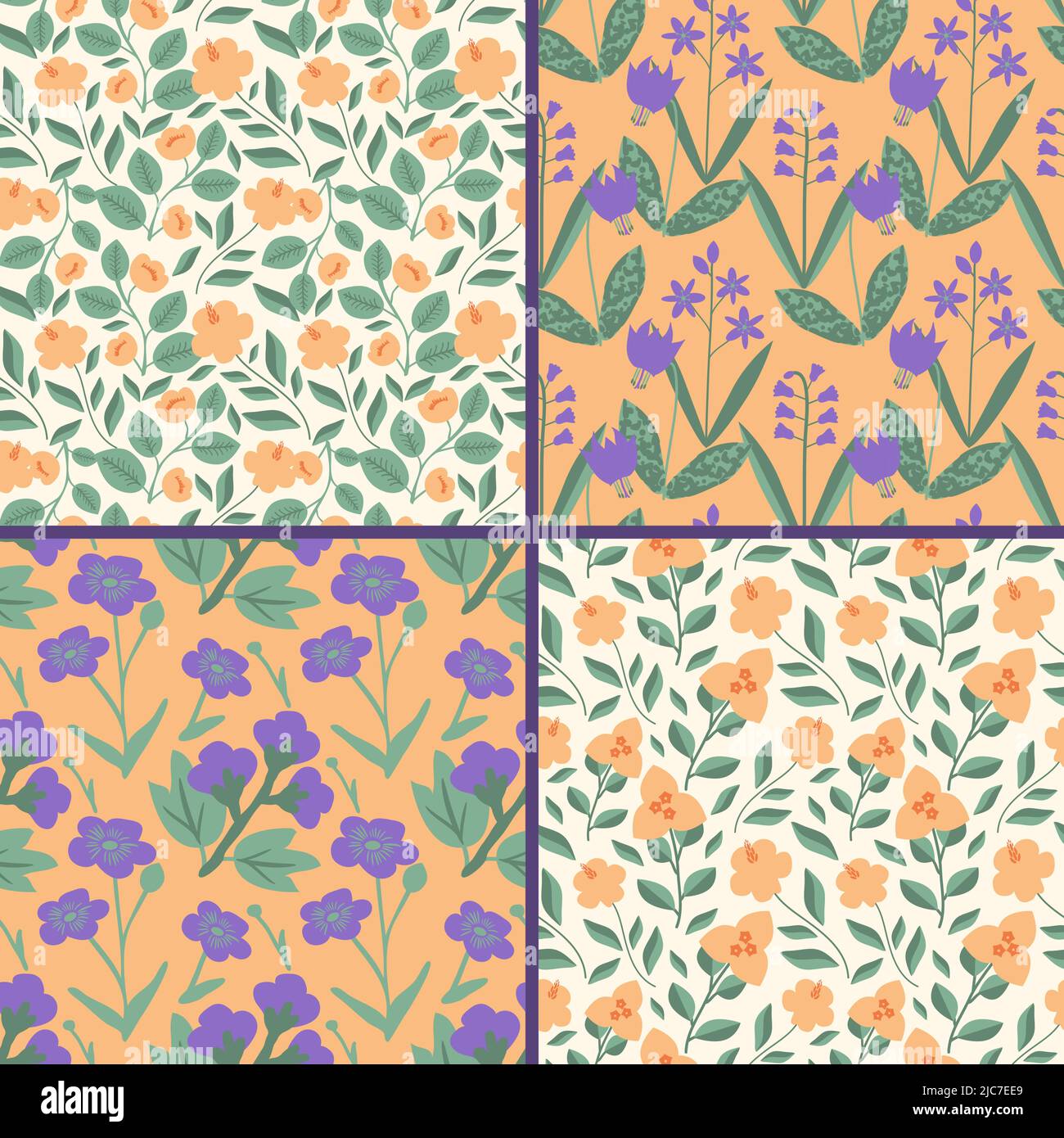 Seamless floral decorative vector patterns Stock Vector Image & Art - Alamy