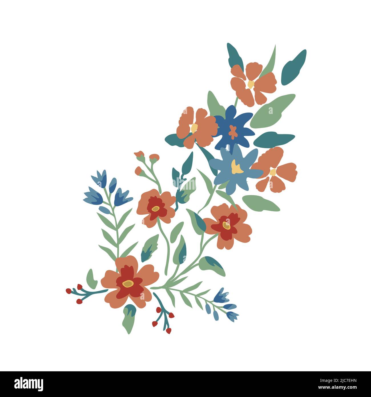 Isolated vector decorative floral bunch Stock Vector Image & Art - Alamy