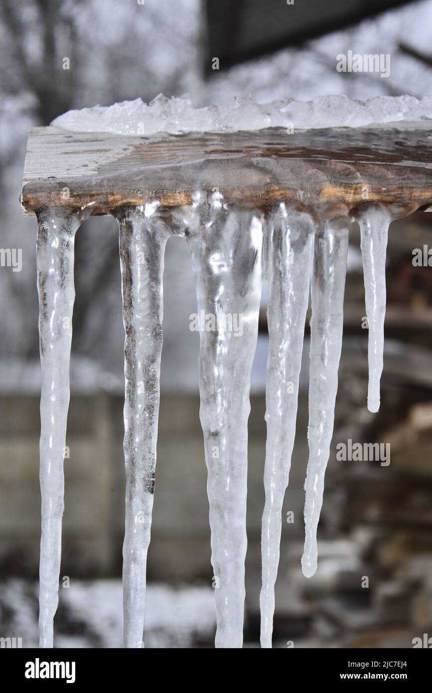 Water stalactites in harsh winter weather Stock Photo - Alamy