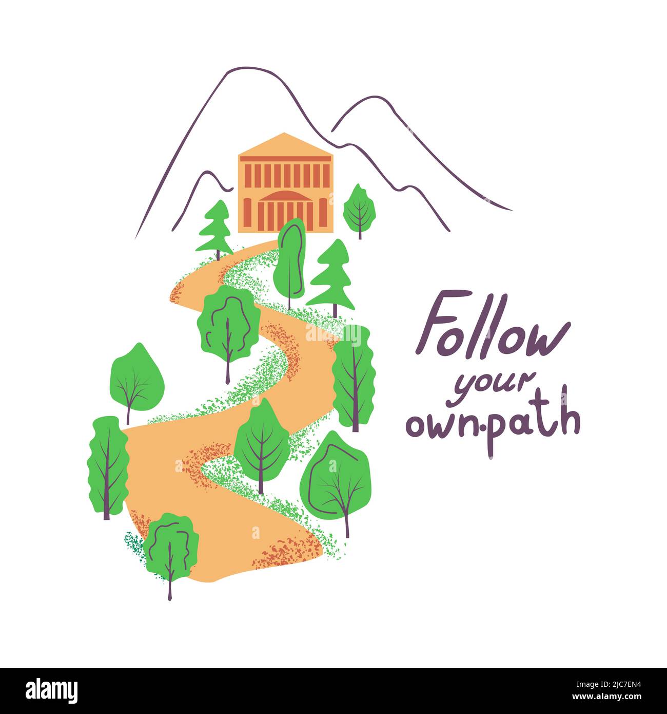 Follow your path vector quote illustration Stock Vector Image & Art - Alamy