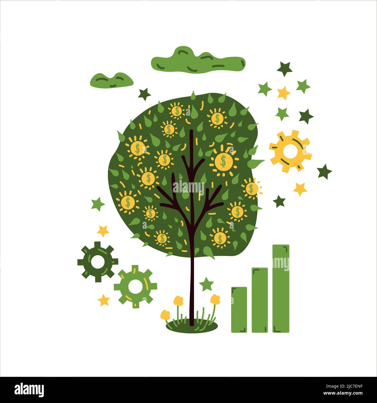Money tree simple vector illustration Stock Vector Image & Art - Alamy
