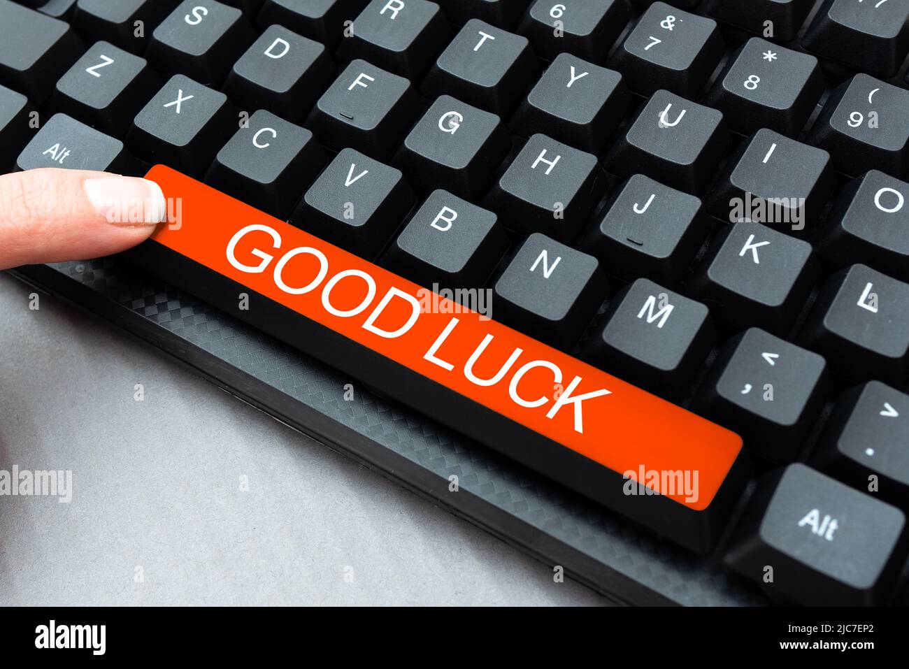 Sign displaying Good Luck. Business concept A positive fortune or a ...