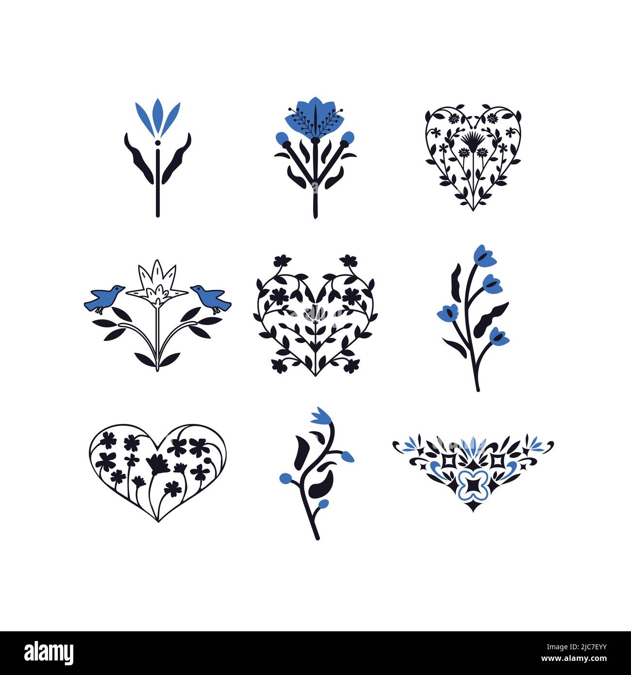 Isolated floral vector elements set Stock Vector Image & Art - Alamy