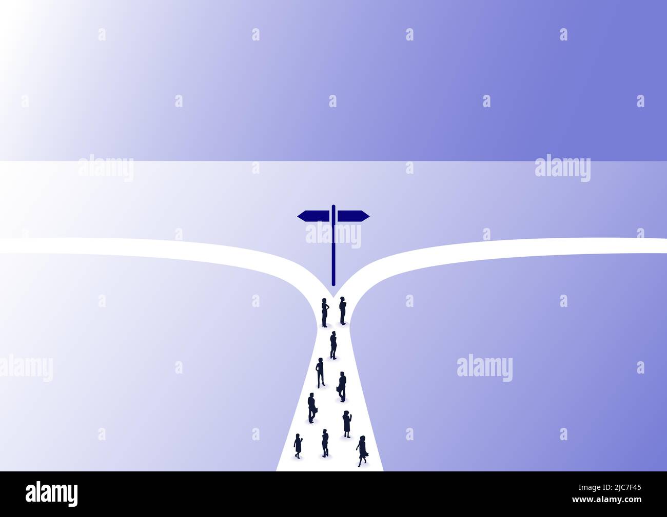 Business direction and business change concept. Vector illustration of ...