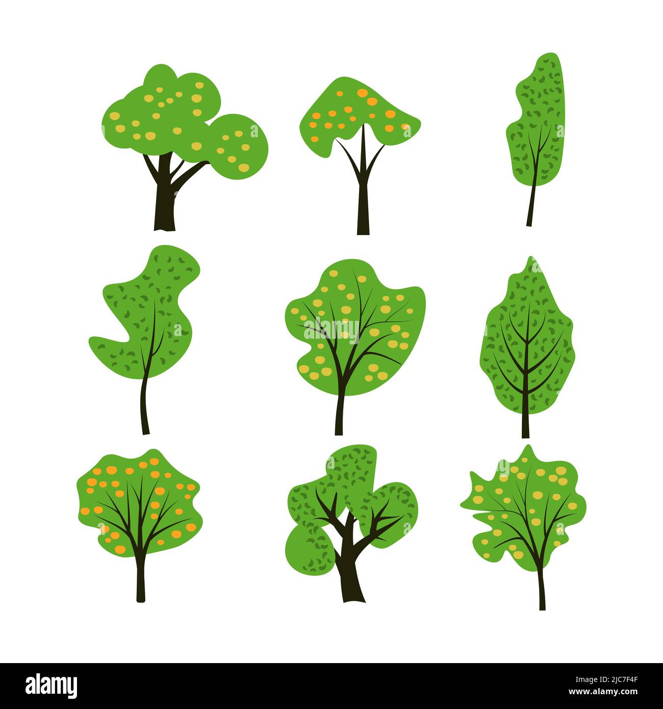 Isolated simple vector trees set Stock Vector Image & Art - Alamy