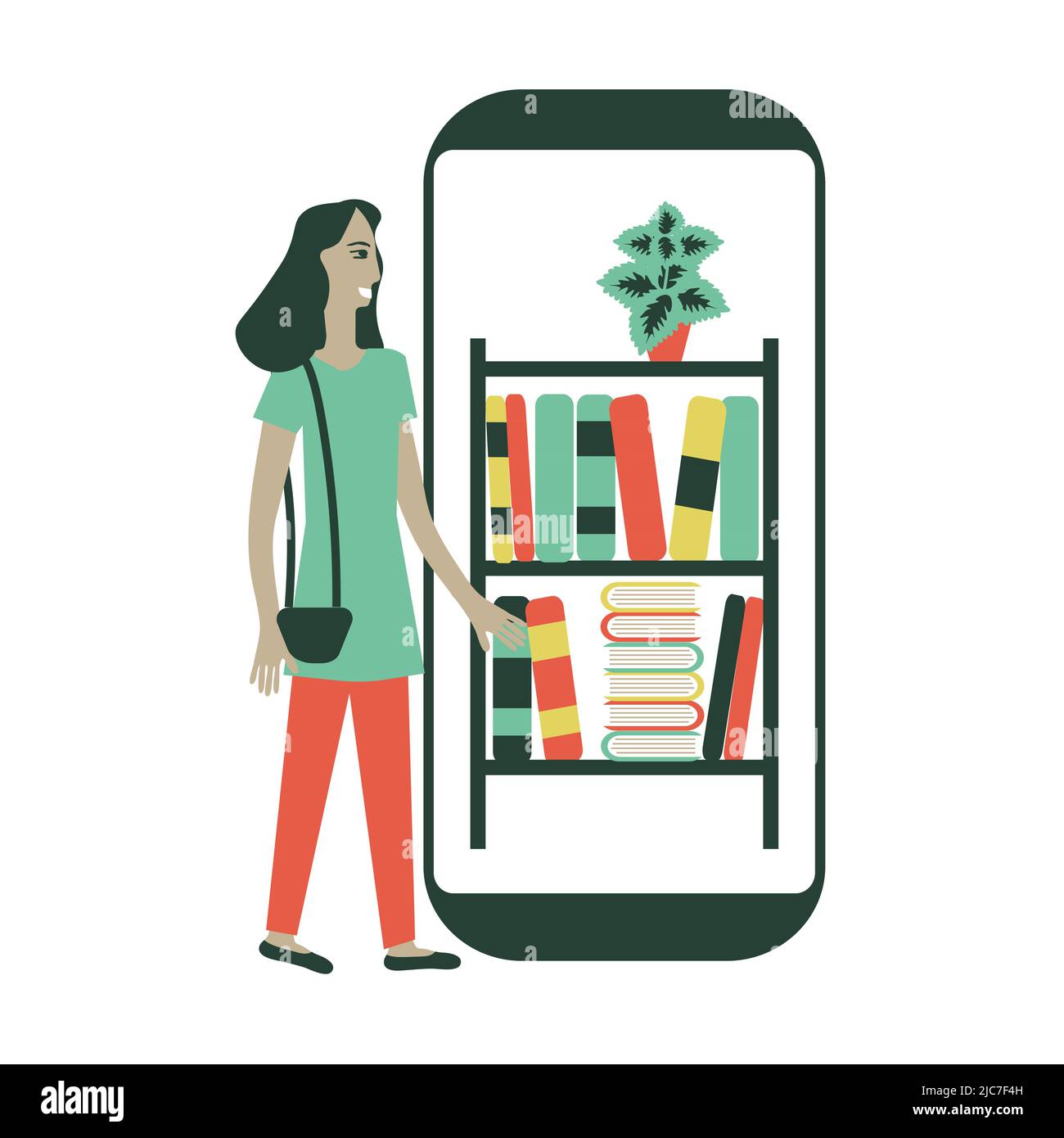 Mobile library simple vector illustration Stock Vector Image & Art - Alamy
