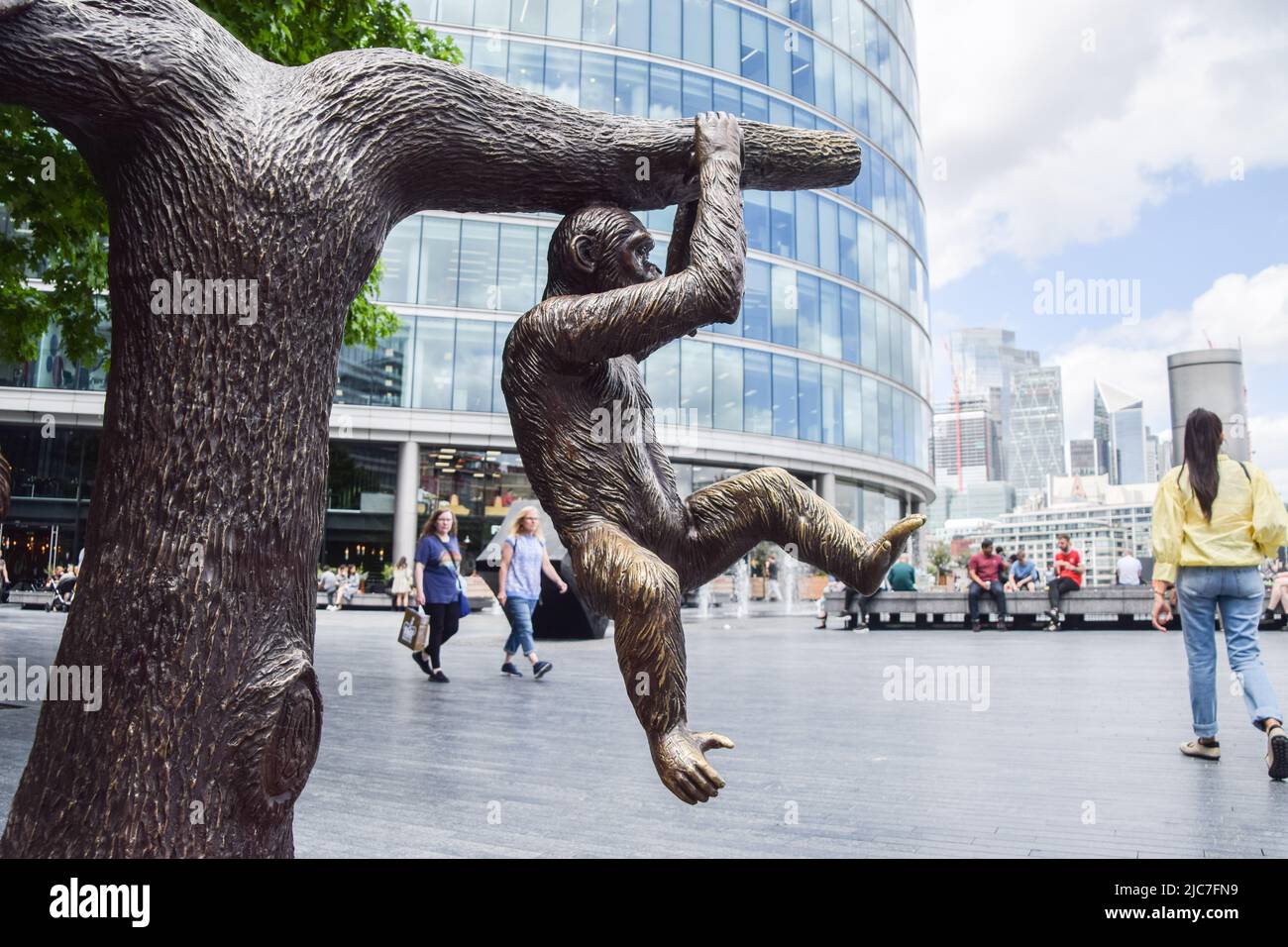 London, UK. 10th June, 2022. A chimpanzee sculpture is seen near Tower ...