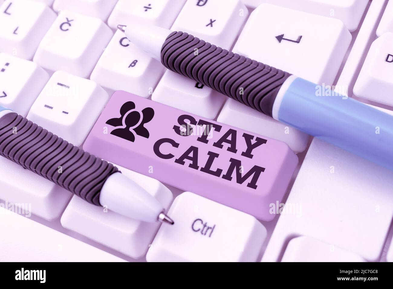 Text caption presenting Stay Calm. Internet Concept Maintain in a state ...