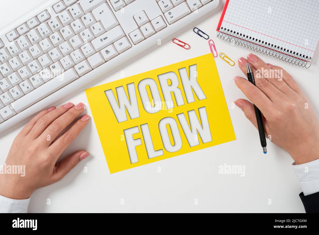 Text showing inspiration Work Flow. Business idea Continuity of a ... Text showing inspiration Work Flow. Business idea Continuity of a ...
