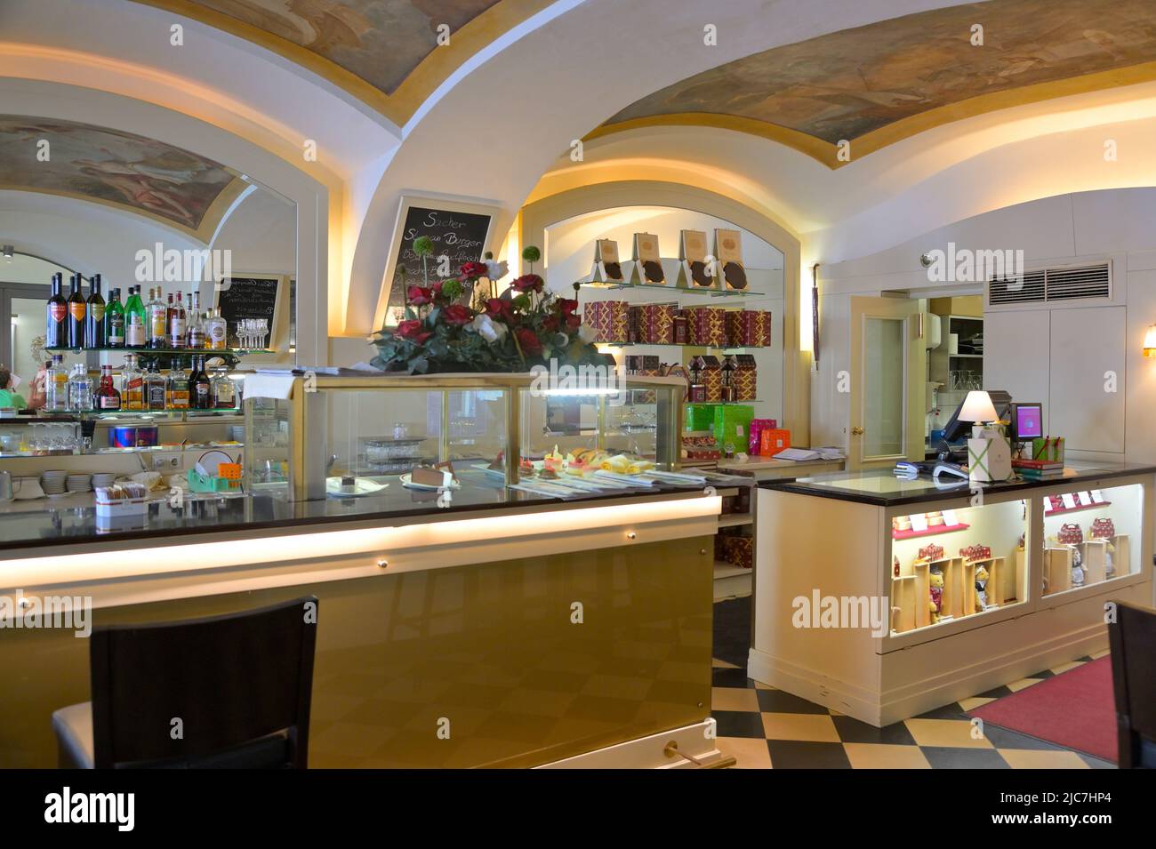 The famous Sacher coffee store in the Herrengasse, Graz AT Stock Photo ...