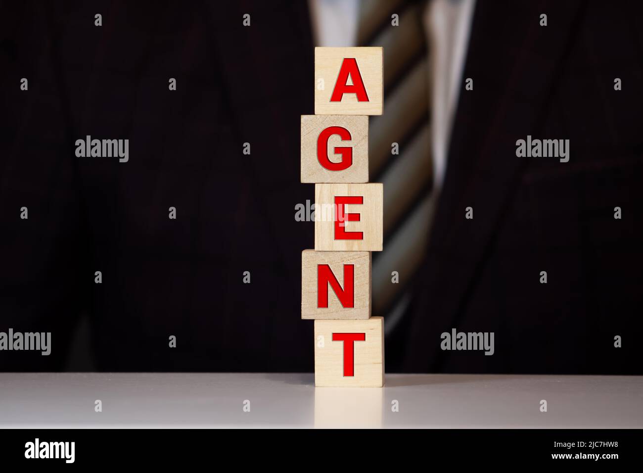AGENT word made with building blocks on a light background Stock Photo ...