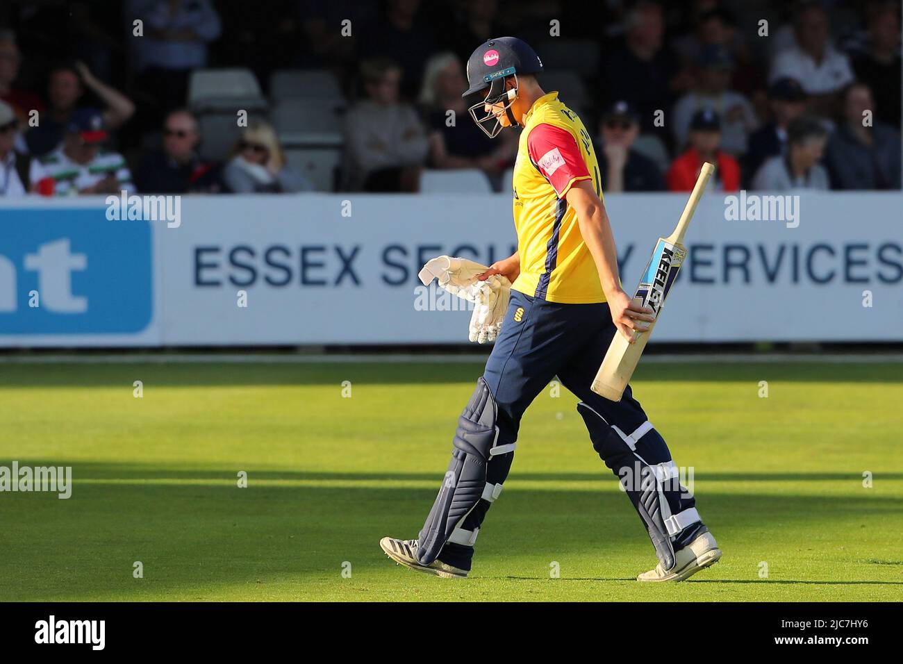 Michael Pepper of Essex leaves the field having been dismissed during ...