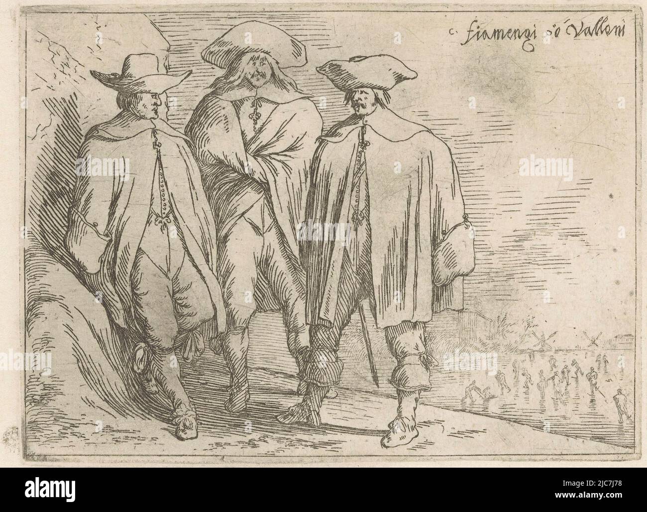 Three Dutchmen, an ice face in the background Fiamengi o Valloni ...