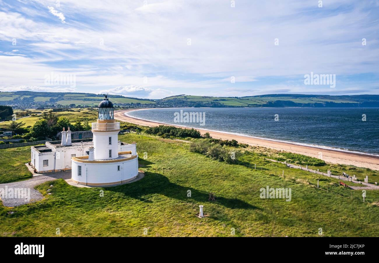 Chanonry Lighthouse on the Black Isle, Chanonry Point, East Coast of Scotland, UK Stock Photo ...