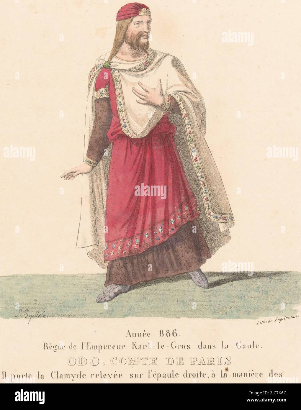 Costume of Odo I, king of West-France from the tragedy Le Siege de Paris Odo, comte de Paris ...