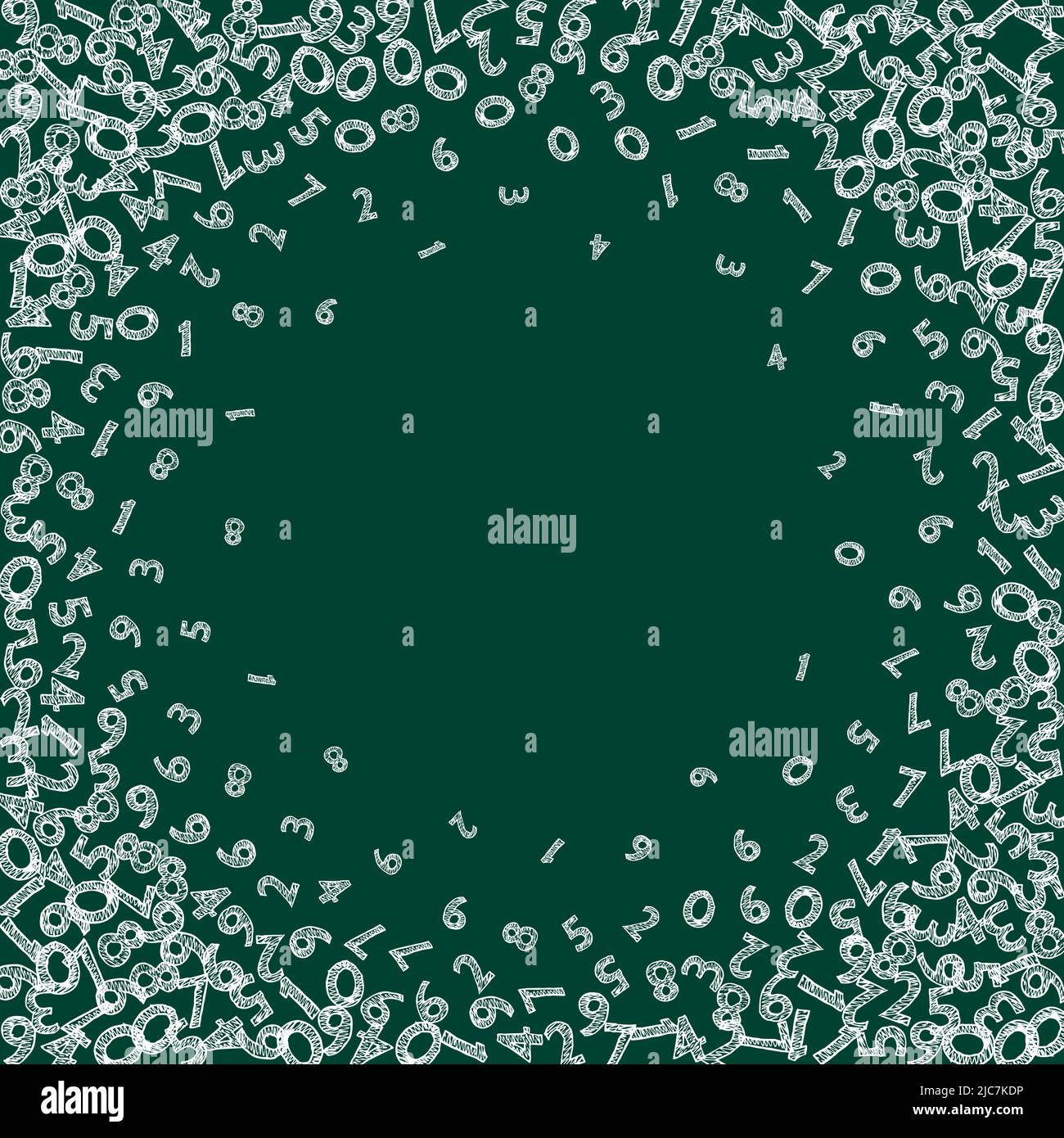 Falling sketch chalk numbers. Math study concept with flying digits ...