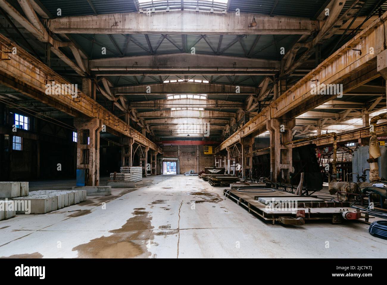 Reinforced concrete slabs production line Stock Photo - Alamy