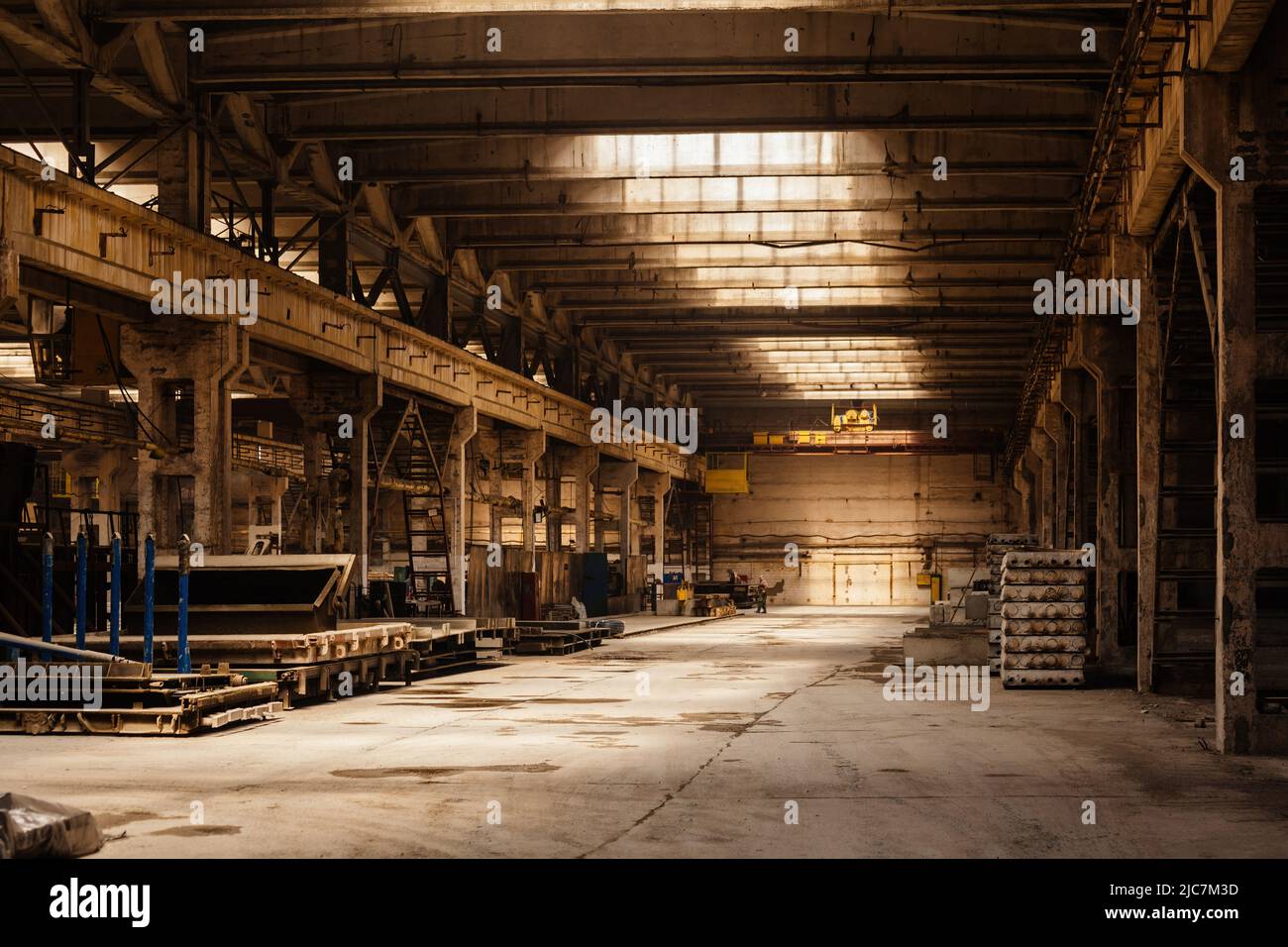 Reinforced concrete slabs production line Stock Photo - Alamy