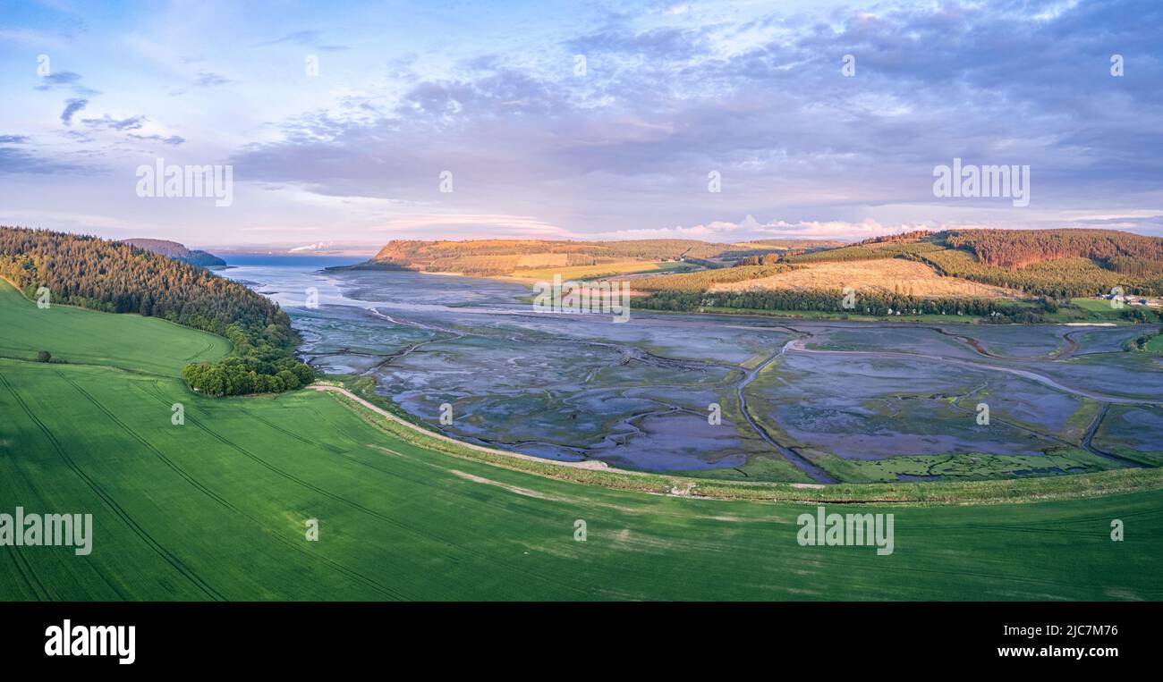Sunset over Munlochy Bay from Munloch Bay, Highland, East Coast of ...