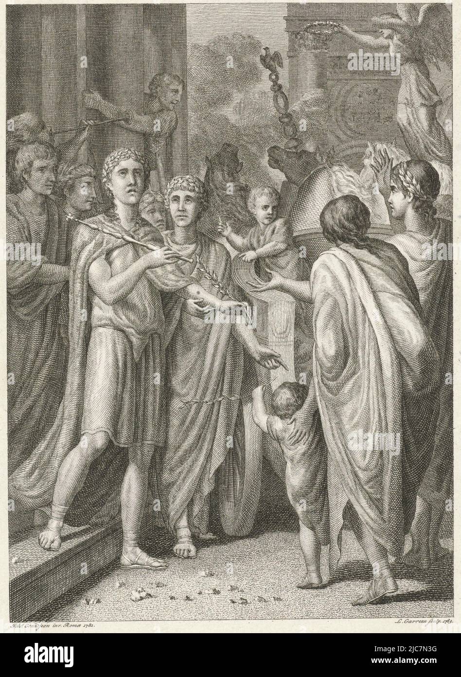 The triumphal entry of Germanicus in Rome. During this entry ...