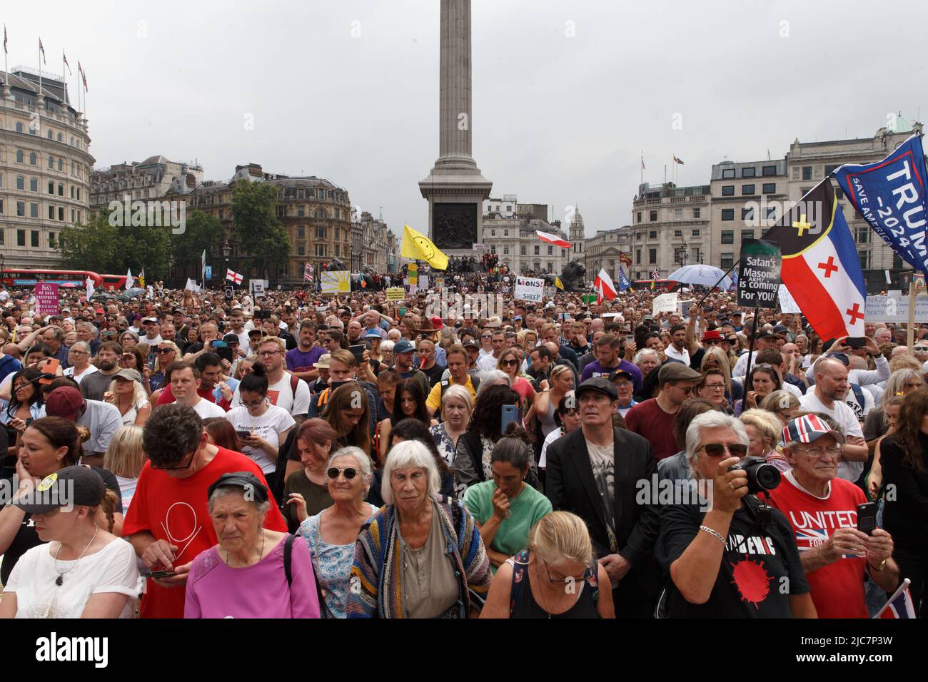 Crowds gather at the 'Worldwide Freedom Rally' anti-vaccines protest ...