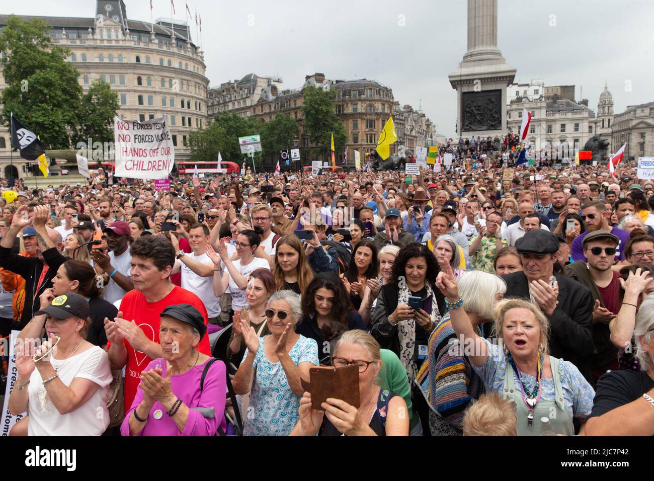 Crowds gather at the 'Worldwide Freedom Rally' anti-vaccines protest ...