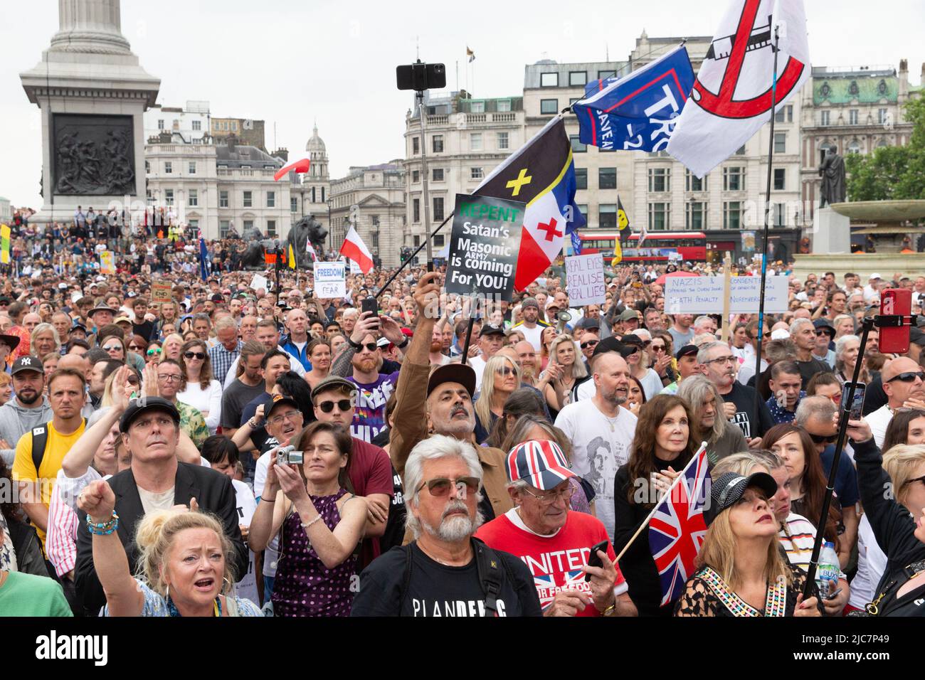 Crowds gather at the 'Worldwide Freedom Rally' anti-vaccines protest ...