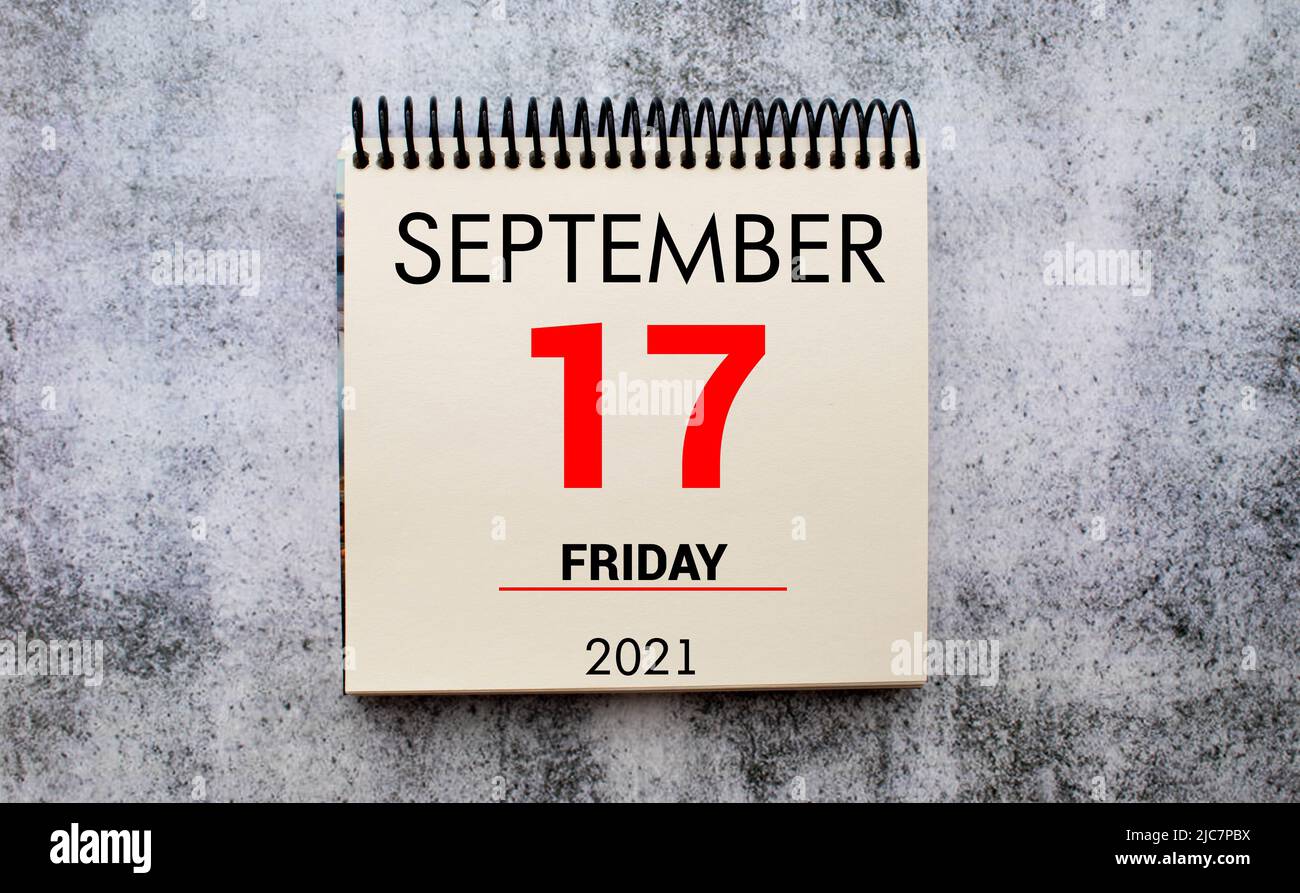 September 17 calendar. Note paper on a message board Stock Photo - Alamy