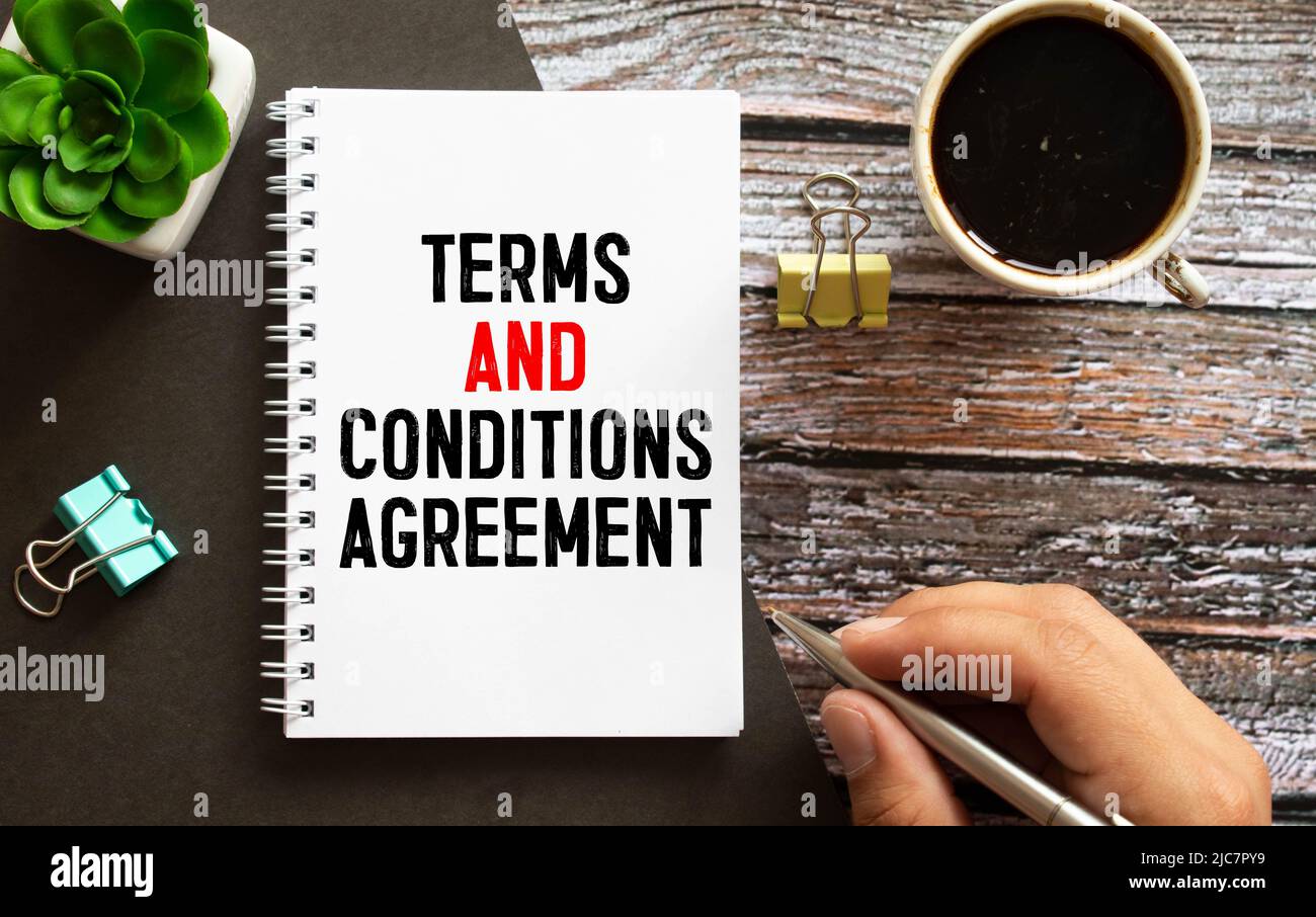 text Terms and Conditions Agreement Stock Photo - Alamy