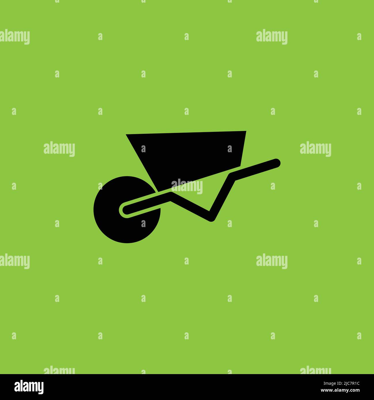 Wheelbarrow icon isolated on Yellow Background. Construction Concept ...