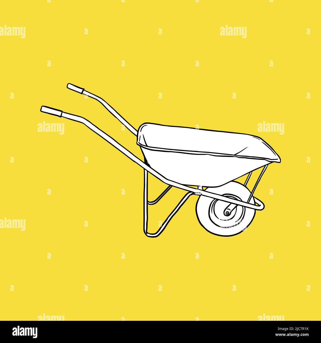 Wheelbarrow Icon. Construction. Draw. Doodle. Vector illustration Stock ...