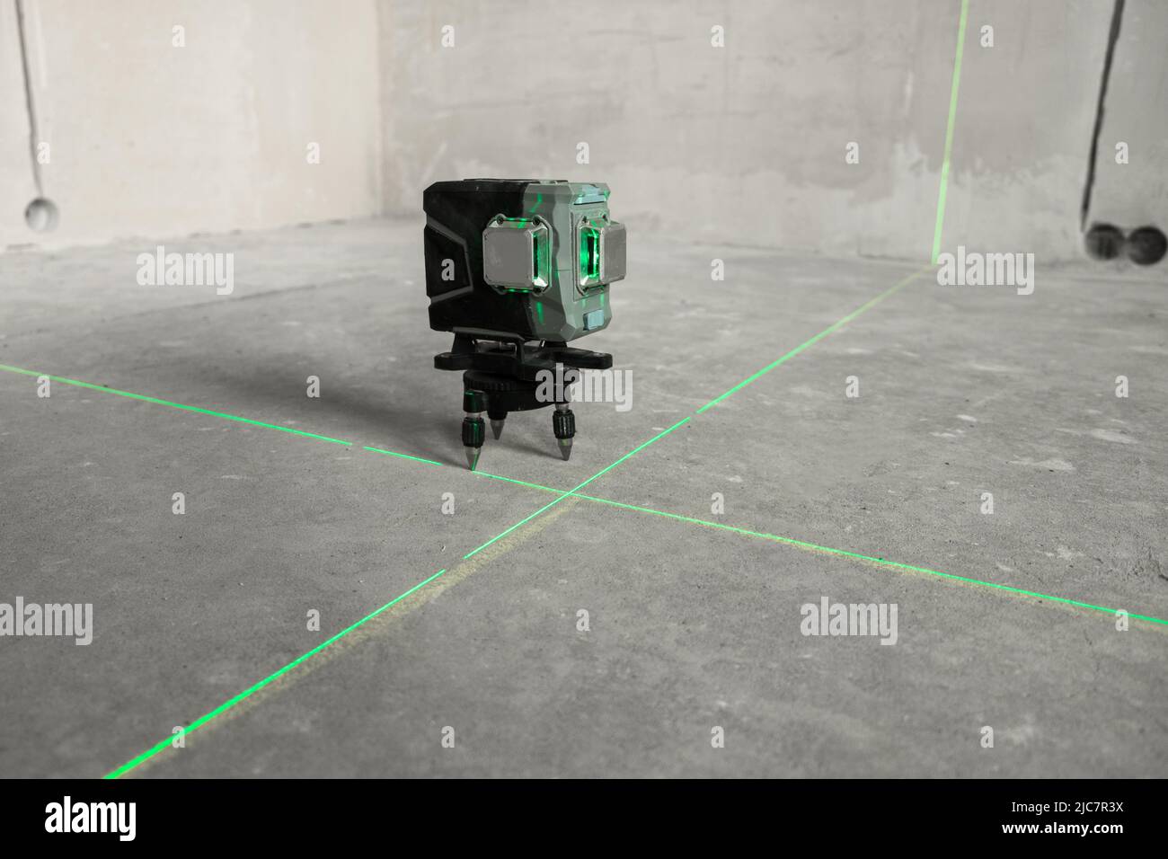 Laser level, construction, finishing work in the room. Laser building ...
